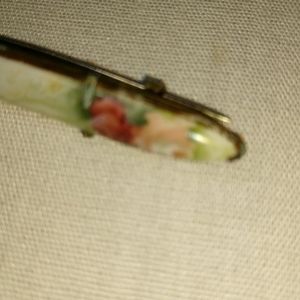 Vintage Enamel Painted Pin | Jewelry | Vintage Enamel Painted Roses Bar ...